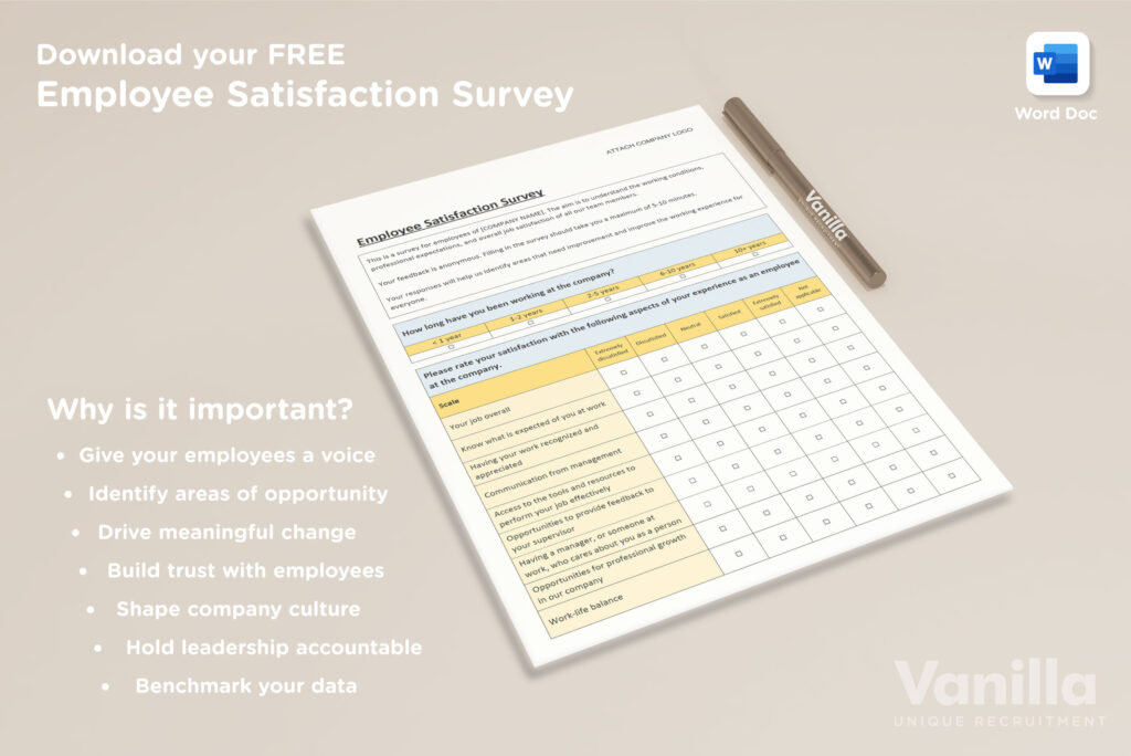 Employee Satisfaction Survey | Vanilla Recruitment Agency